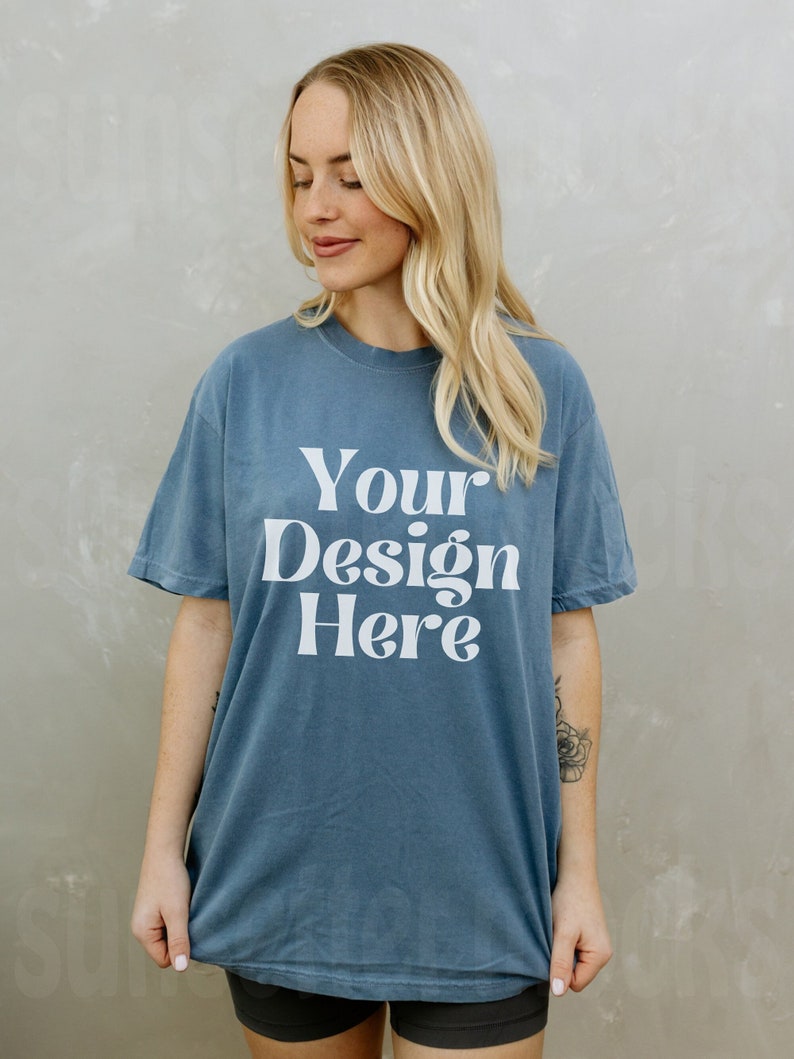 Comfort Colors C1717 Blue Jean Mockup Comfort Colors Blue - Etsy