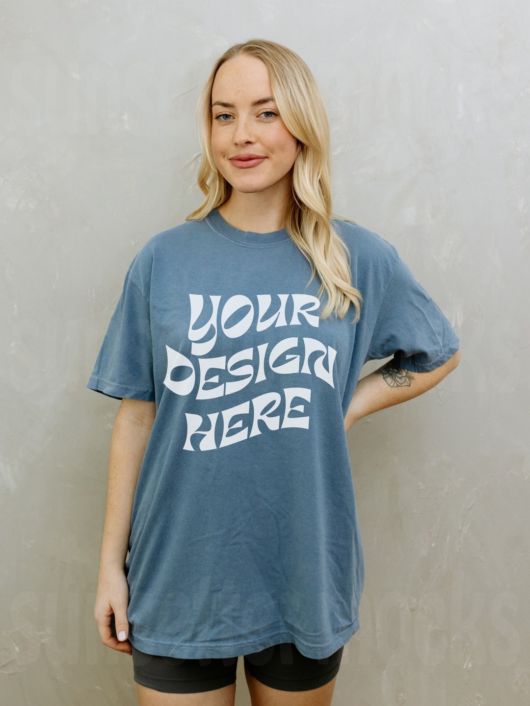Comfort Colors C1717 Blue Jean Mockup, Comfort Colors Blue Jean Mockup ...