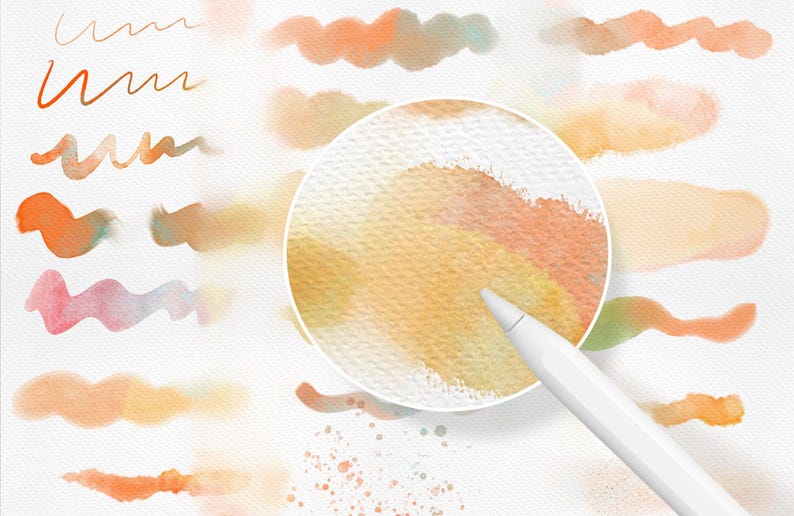 Watercolor Paper Procreate Brushes – 12 Textured Brushes - Etsy