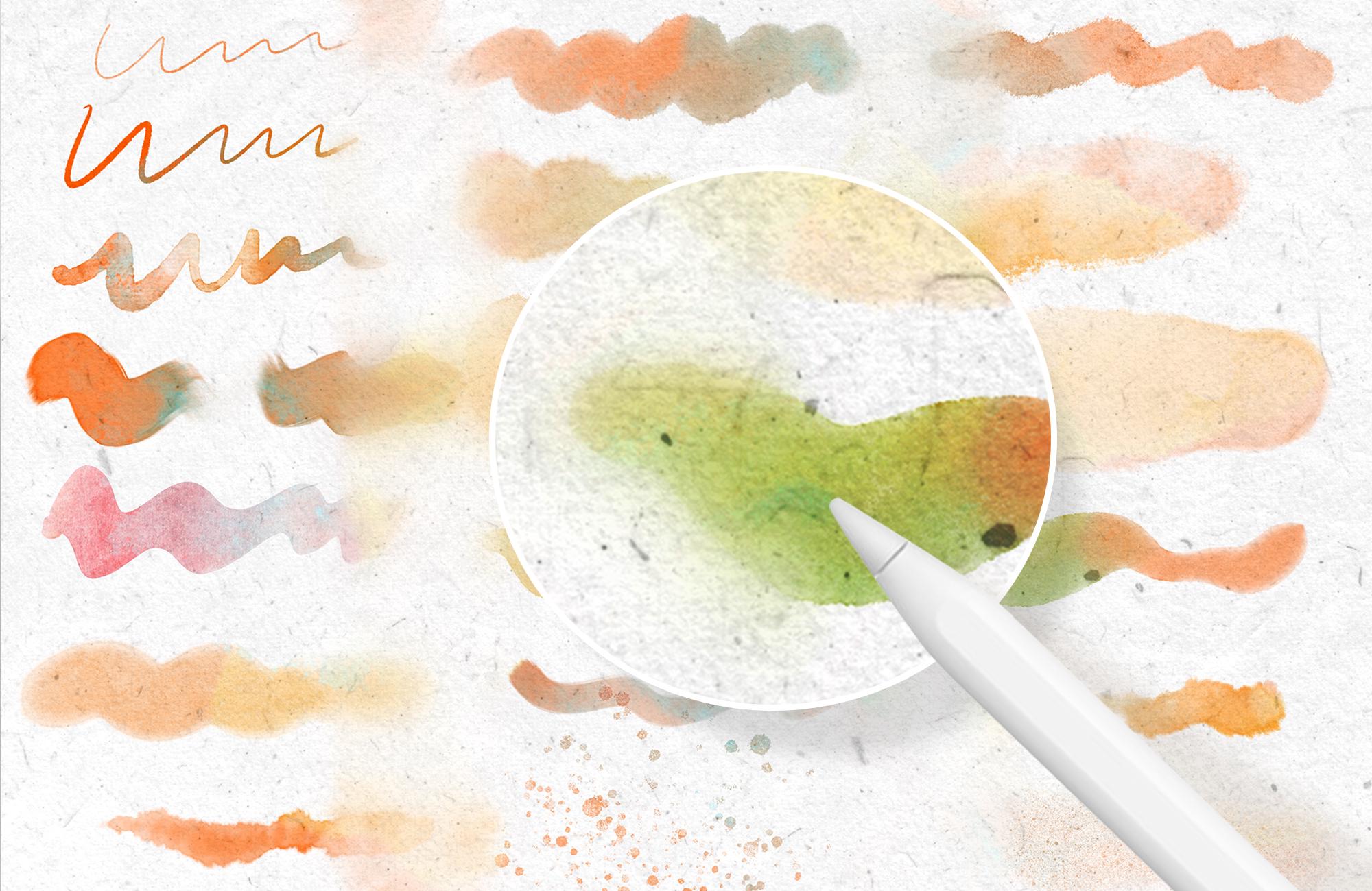 Watercolor Paper Procreate Brushes – 12 Textured Brushes - Etsy