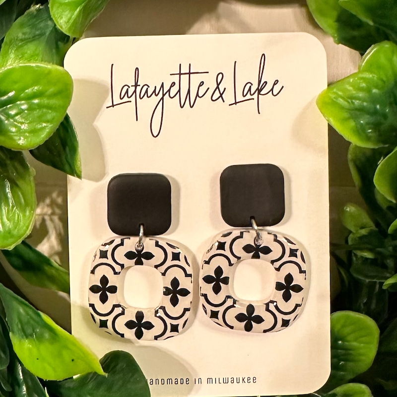 Tile Earrings - Etsy