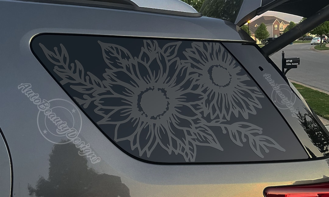 Fits 2011-2019 Ford Explorer Rear Side Window Sunflowers Floral Decal ...