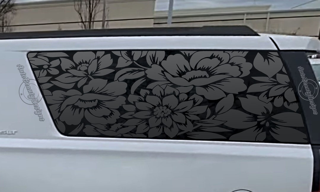 Fits 2015-2020 GMC Yukon XL Rear Side Window Floral Flowers Decal ...