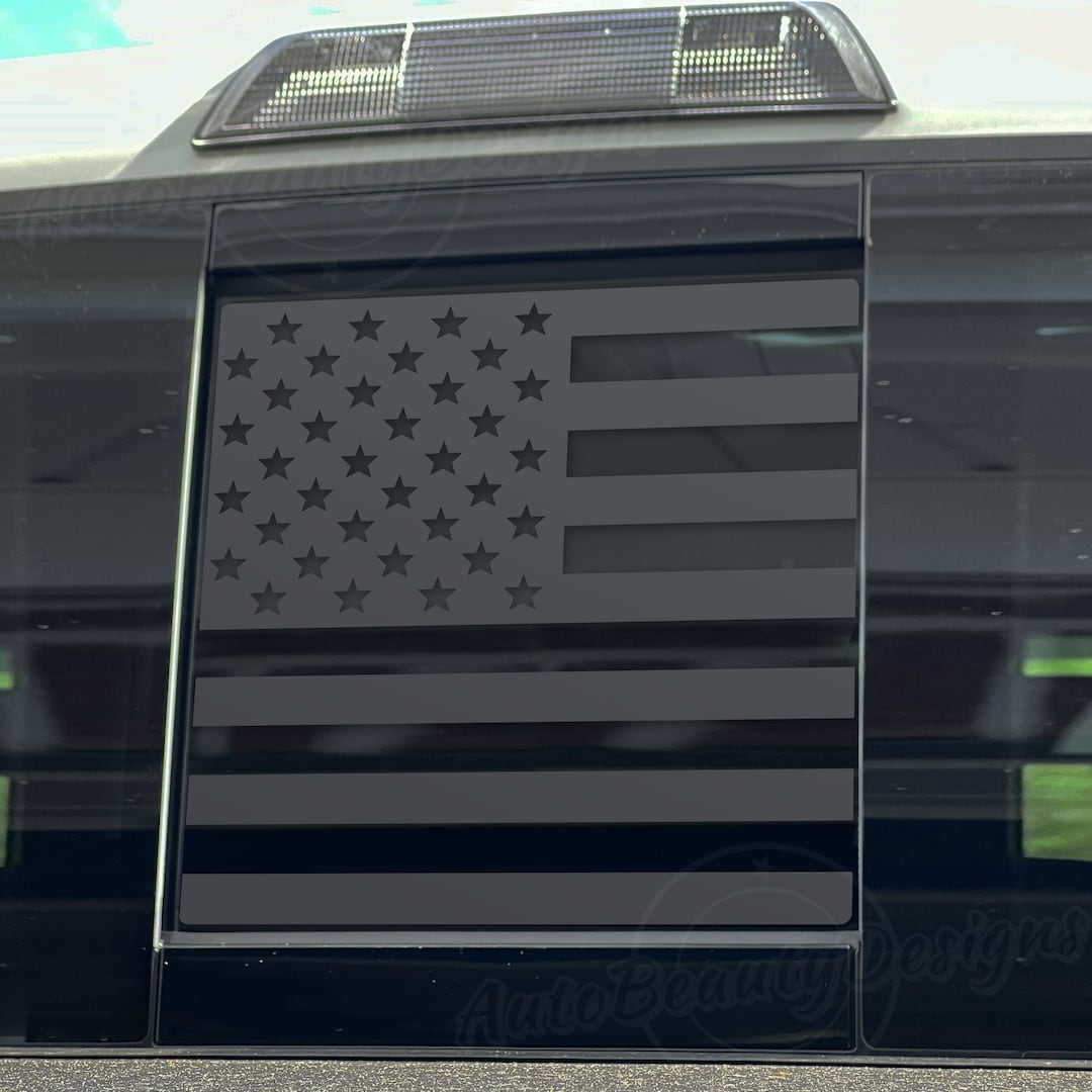Fits 2016-2023 Toyota Tacoma Rear Middle Sliding Window American Flag ...