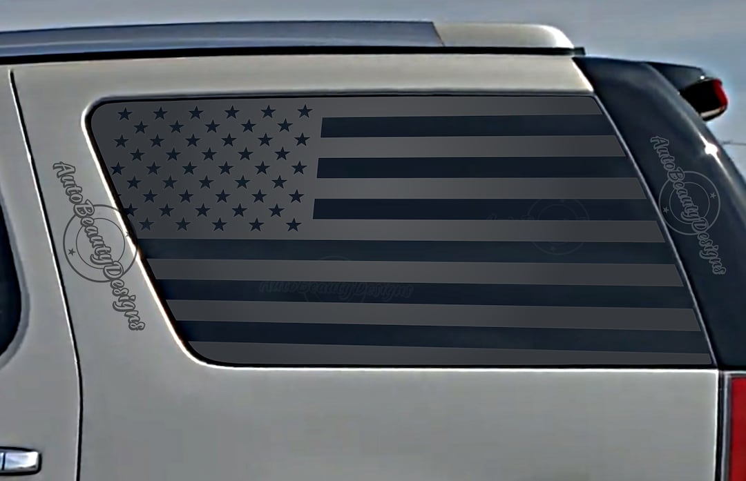 Fits 2007-2014 Chevy Tahoe Rear Side Windows American Flag Decal ...