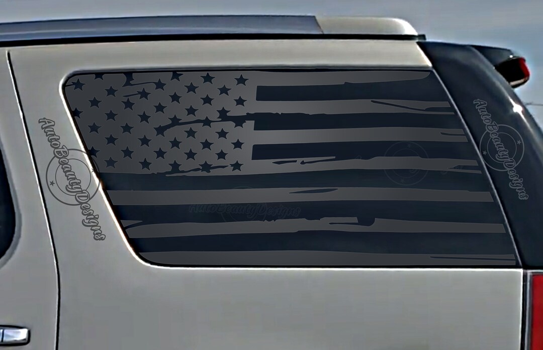 Fits 2007-2014 Chevy Tahoe Rear Side Window Distressed American Flag ...