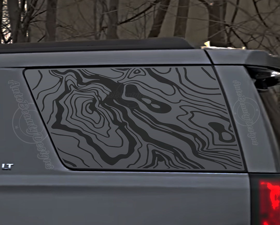 Fits 2015-2020 Chevy Tahoe Rear Side Window Topographic Map Decal ...