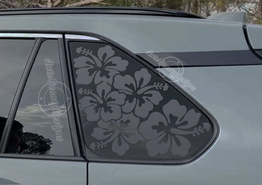 Fits 2019-2025 Toyota RAV4 Rear Side Window Hibiscus Flowers Decal ...