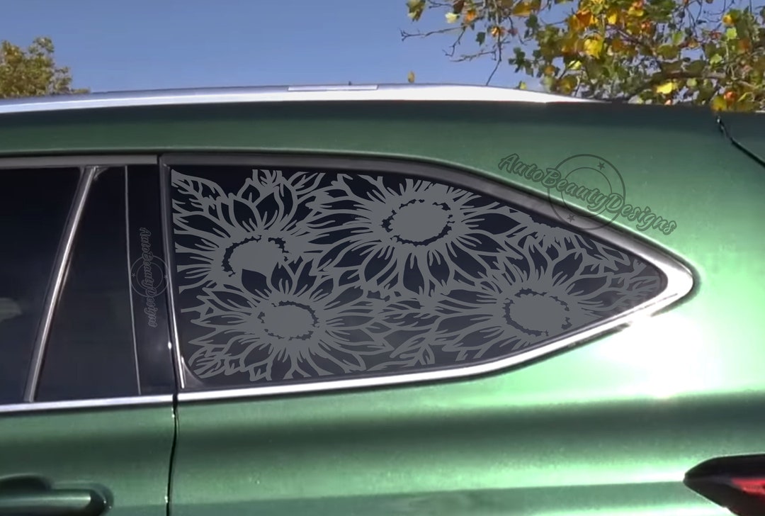 Fits 2020-2024 Toyota Highlander Rear Side Windows Sunflowers Floral ...