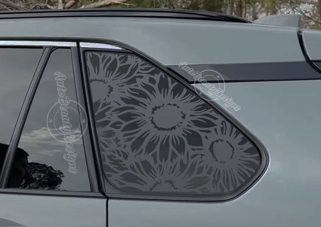 Fits 2019-2025 Toyota RAV4 Rear Side Window Sunflowers Floral Decal ...