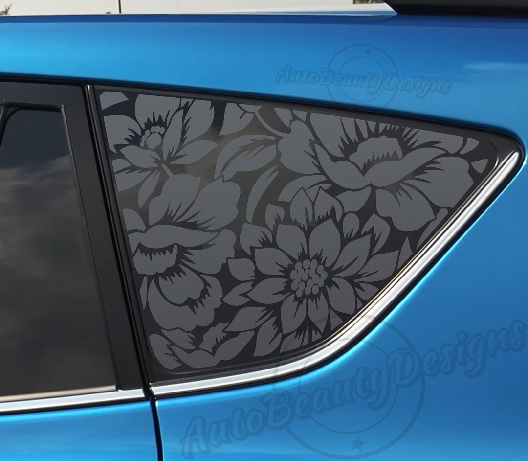 Fits 2013-2018 Toyota RAV4 Rear Side Window Floral Flowers Decal ...