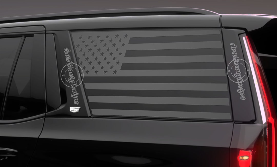 Fits 2021-2025 Cadillac Escalade Rear Side Windows American Flag Decal ...