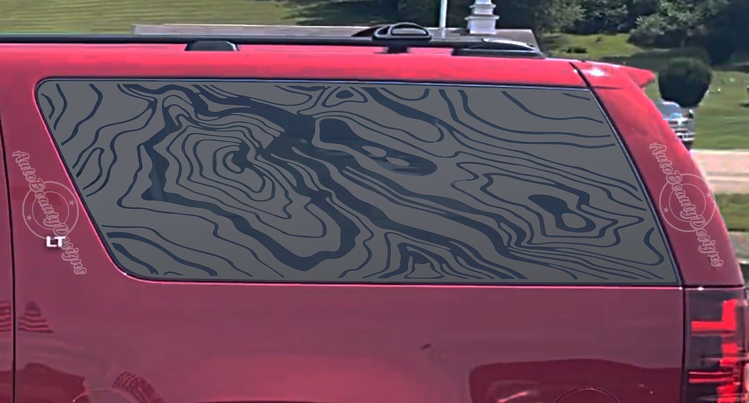 Fits 2007-2014 Chevy Suburban Rear Side Window Topographic Map Decal ...