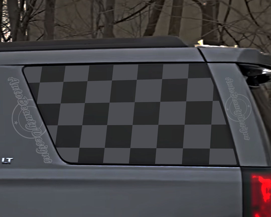 Fits 2015-2020 Chevy Tahoe Rear Side Window Checkered Flag Decal ...