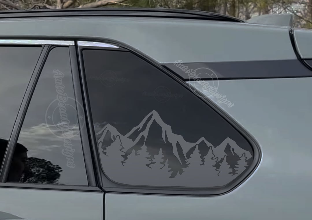 Fits 2019-2025 Toyota RAV4 Rear Side Window Mountain Tree Outdoor Decal ...