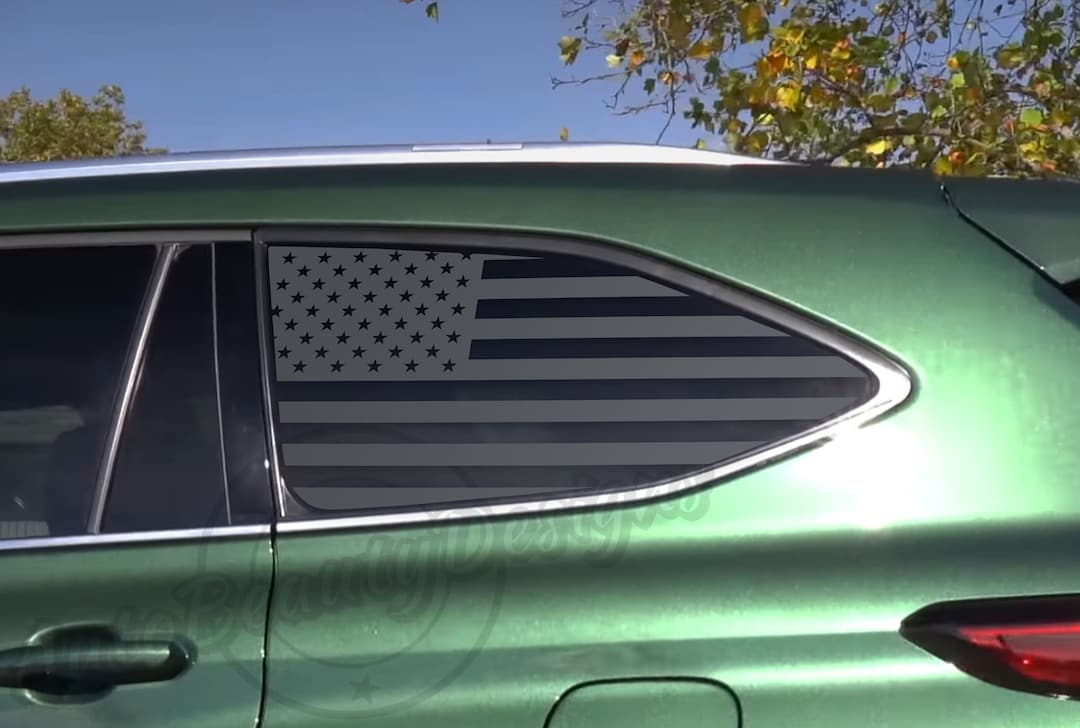Fits 2020-2025 Toyota Highlander Rear Side Window American Flag Decal ...