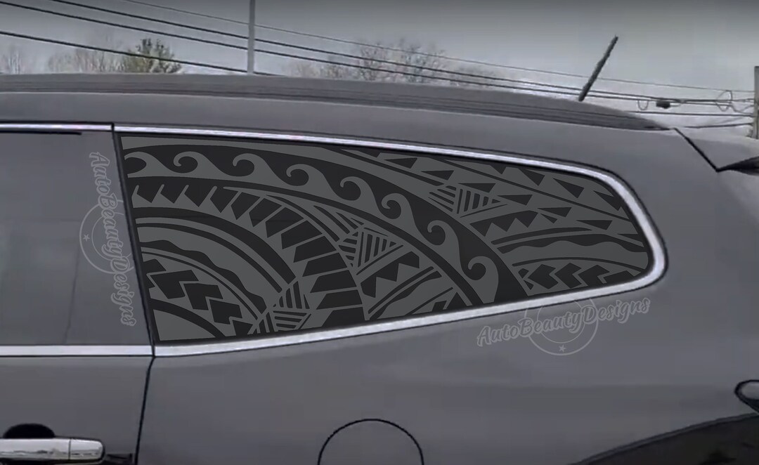 Fits 2009-2017 Chevrolet Traverse Rear Side Window Polynesian Tribal ...