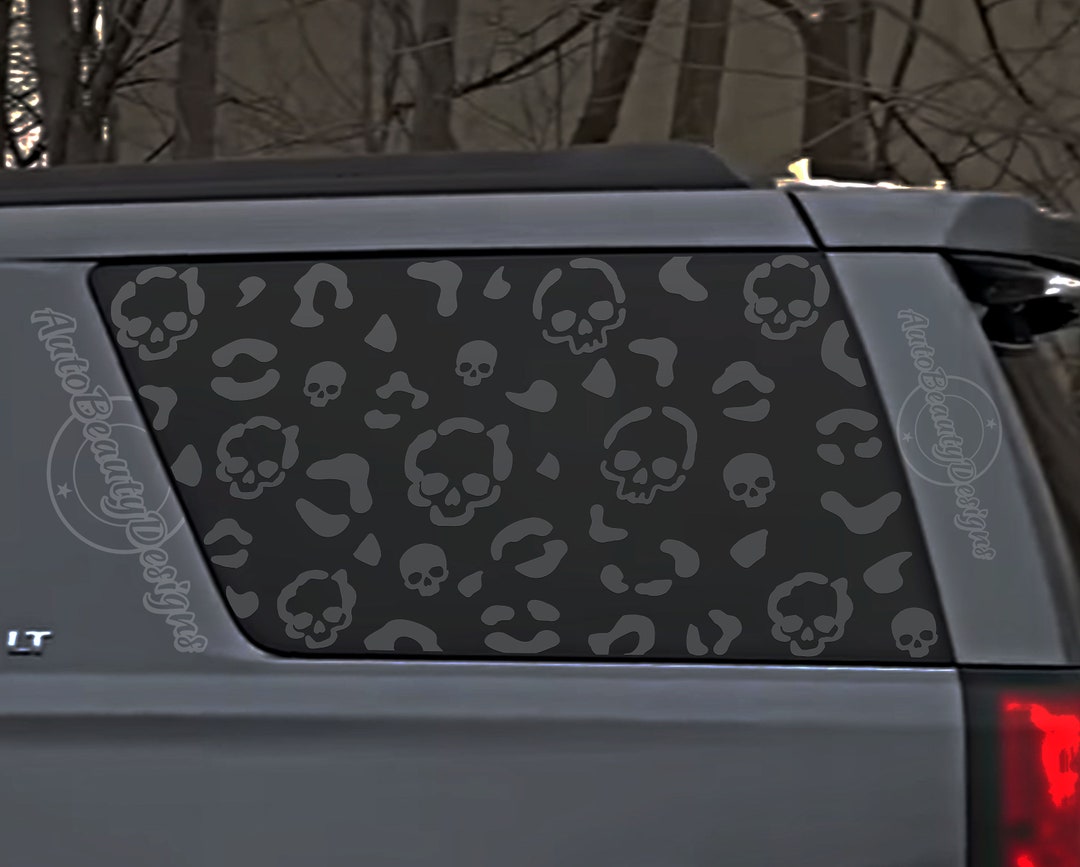 Fits 2015-2020 GMC Yukon Rear Side Window Skulls Leopard Cheetah Print ...
