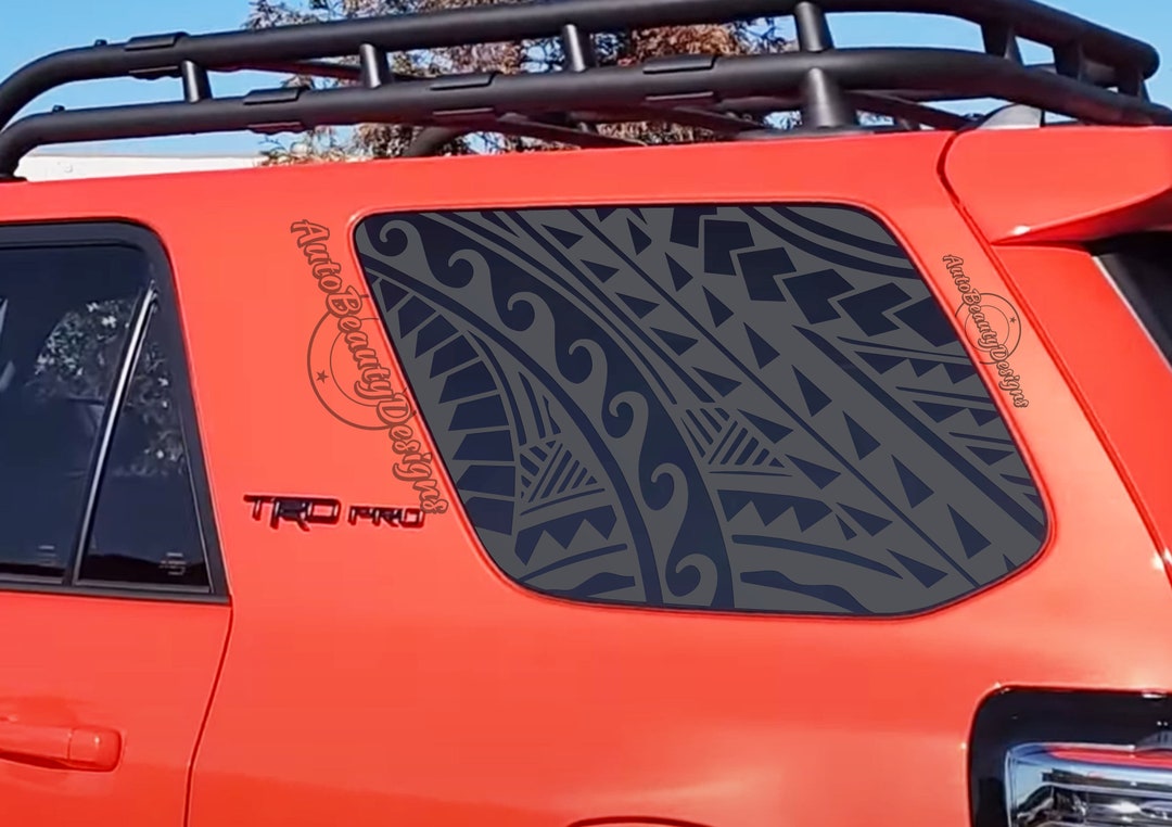 Fits 2010-2024 Toyota 4RUNNER Rear Side Windows Polynesian Tribal Decal ...
