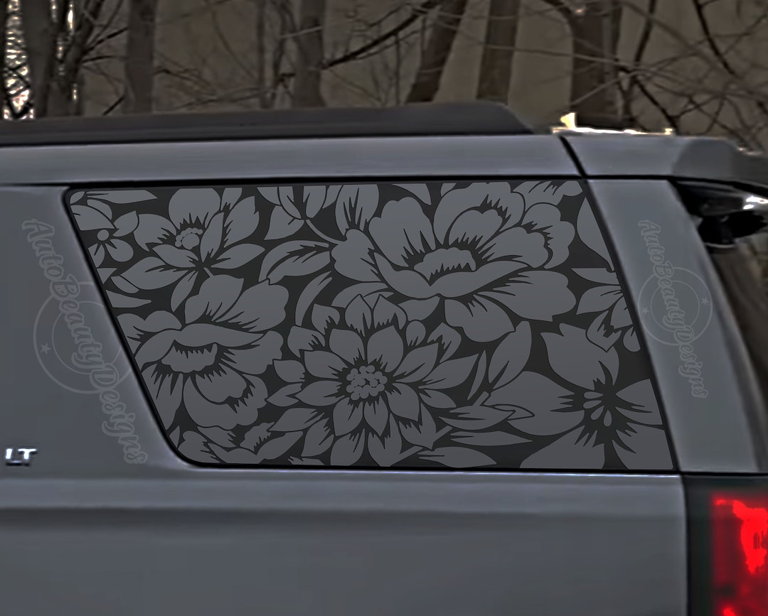 Fits 2015-2020 Chevy Tahoe Rear Side Window Floral Flowers Decal ...