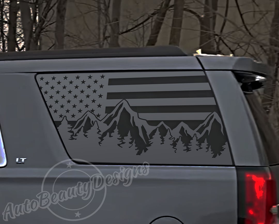 Fits 2015-2020 Cadillac Escalade Rear Side Window American Flag ...