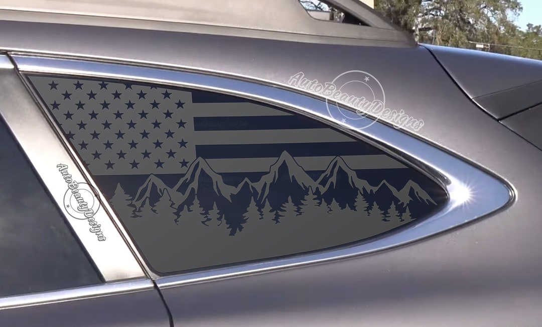 Fits 2020-2025 Subaru Outback Rear Side Window American Flag Mountain ...