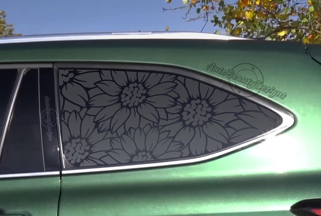 Fits 2020-2026 Toyota Highlander Rear Side Window Sunflowers B Floral ...