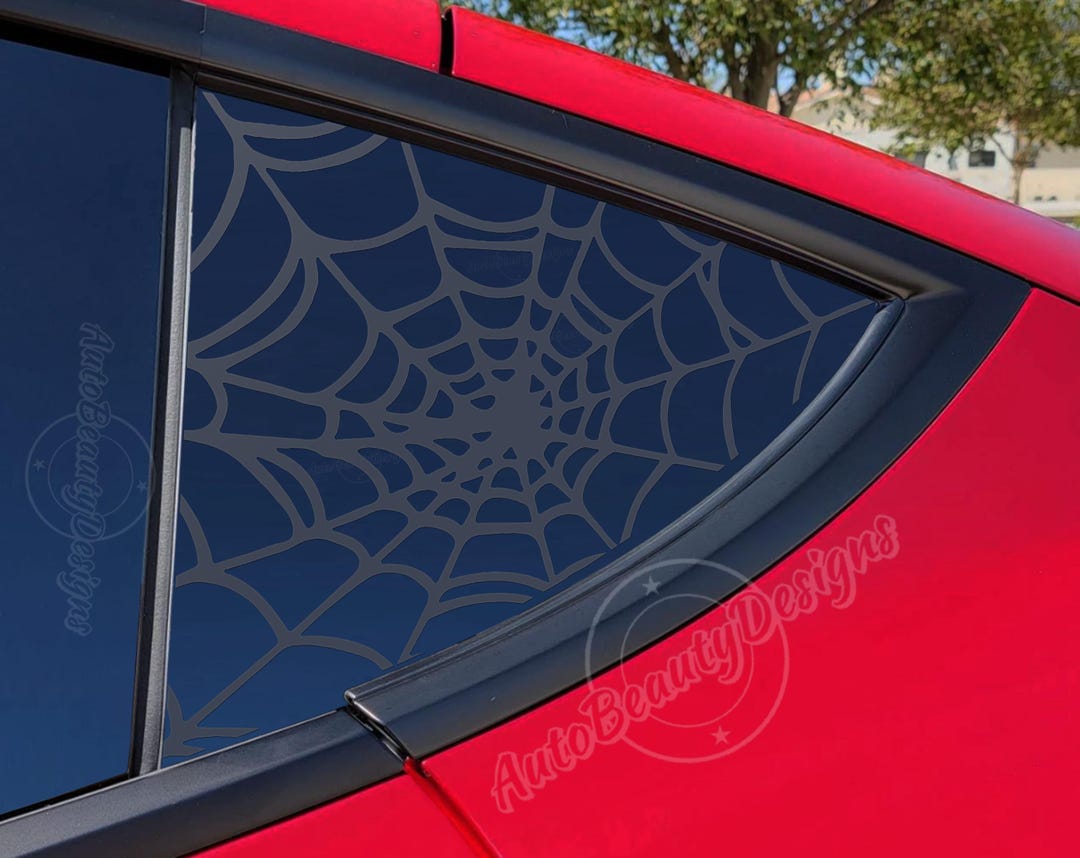 Fits 2012-2025 Tesla Model Y Rear Side Window Spider Web Decal Sticker ...