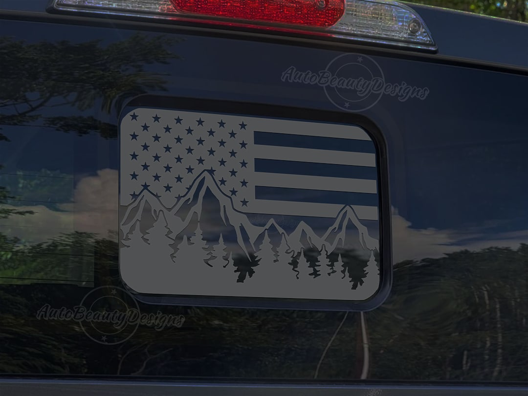 Fits 2018-2025 Ford Ranger Rear Middle Sliding Window American Flag ...