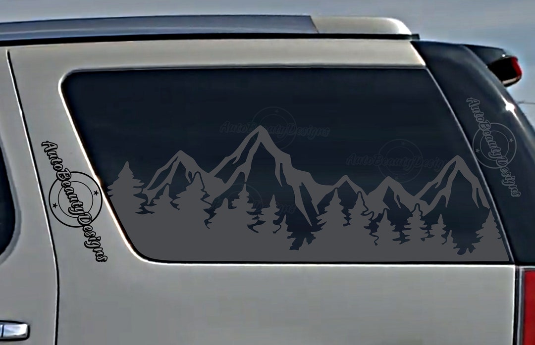 Fits 2007-2014 Chevy Tahoe Rear Side Window Mountain Tree Outdoor Decal ...