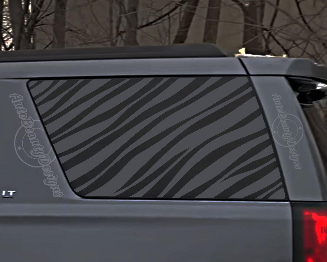Fits 2015-2020 Cadillac Escalade Rear Side Window Zebra Print Decal ...