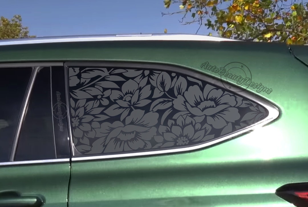 Fits 2020-2025 Toyota Highlander Rear Side Window Floral Flowers Decal ...
