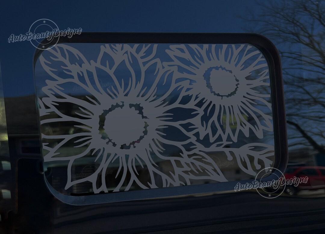 Fits 2022-2025 Ford Maverick Rear Middle Sliding Window Sunflowers ...
