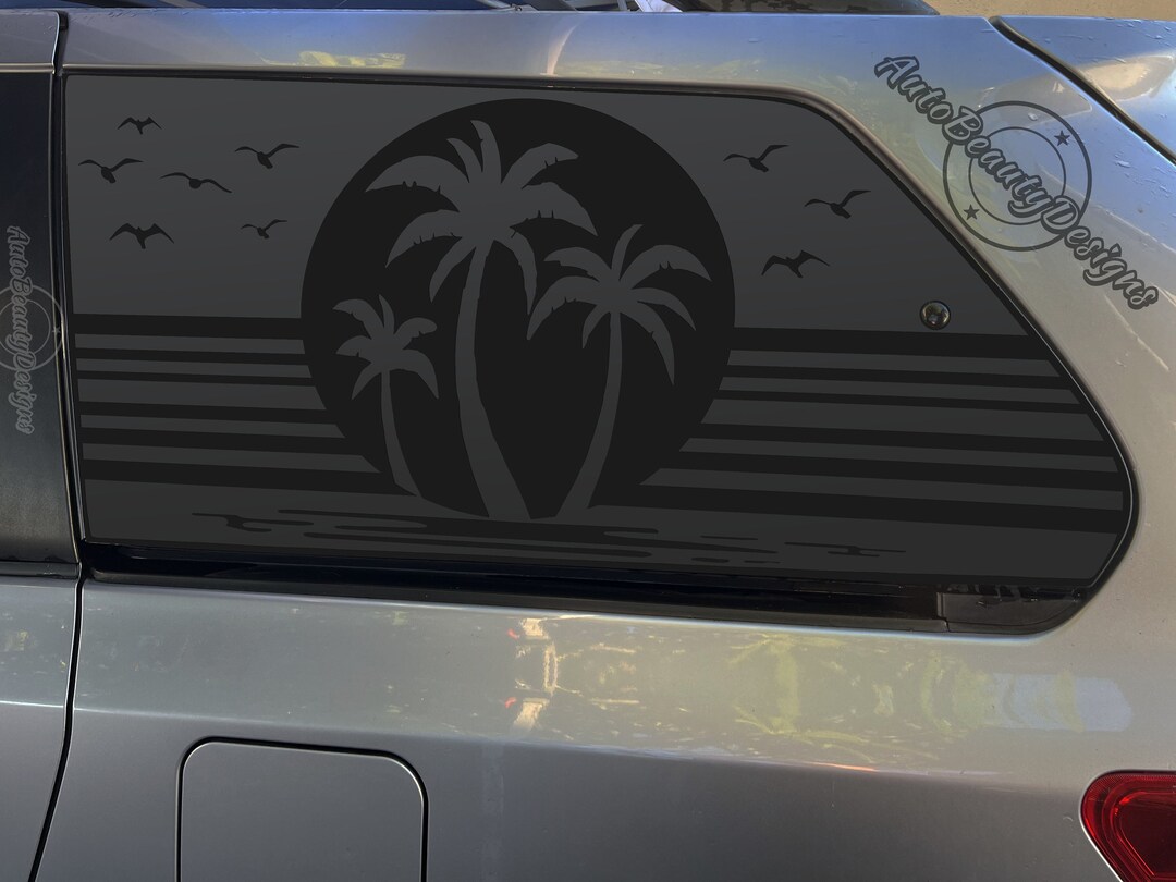 Fits 2011-2020 Toyota Sienna Rear Side Window Beach Palm Tree Decal ...