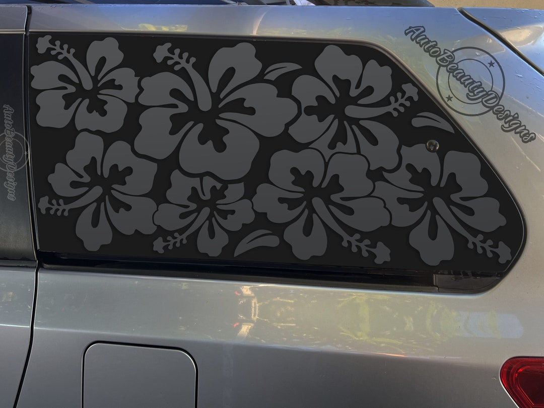 Fits 2011-2020 Toyota Sienna Rear Side Window Hibiscus Floral Flowers ...