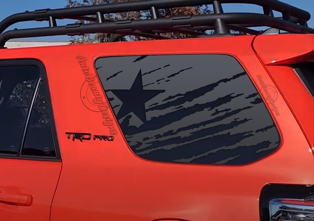 Fits 2010-2024 Toyota 4RUNNER Rear Side Window Distressed Texas Flag ...