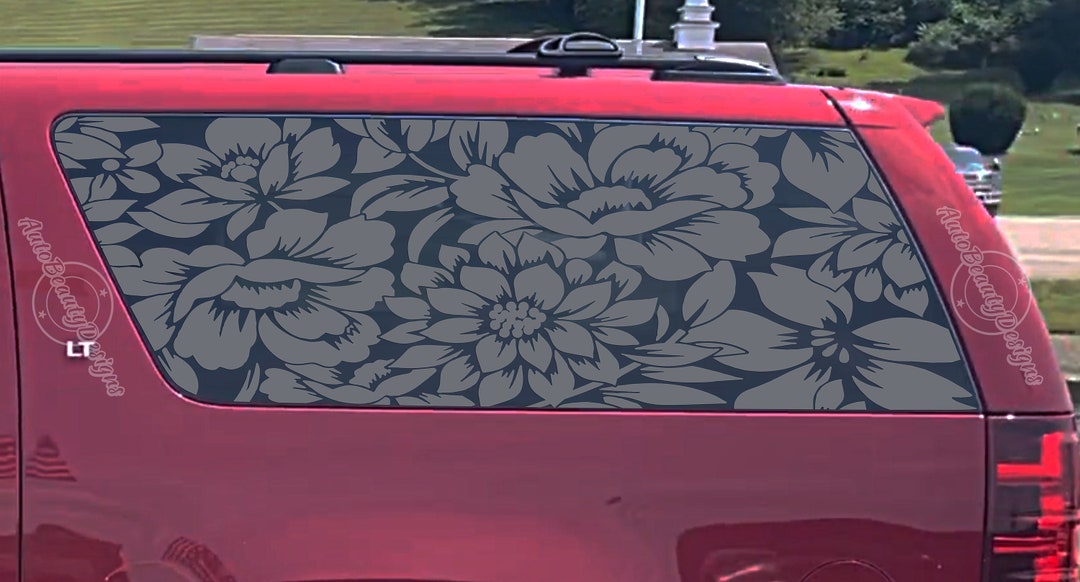 Fits 2007-2014 Cadillac Escalade ESV Rear Side Window Floral Flowers ...