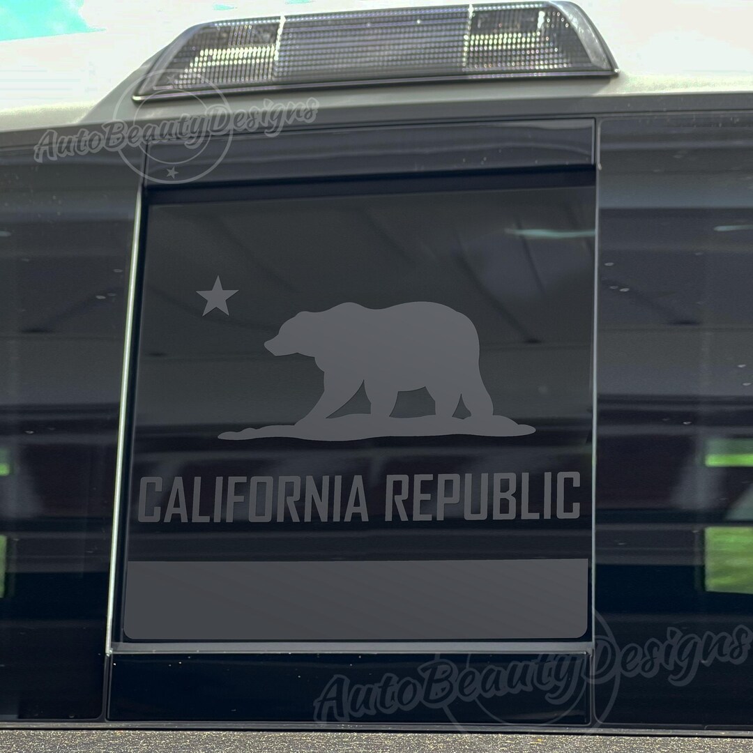 Fits 2016-2023 Toyota Tacoma Rear Middle Sliding Window California Flag ...