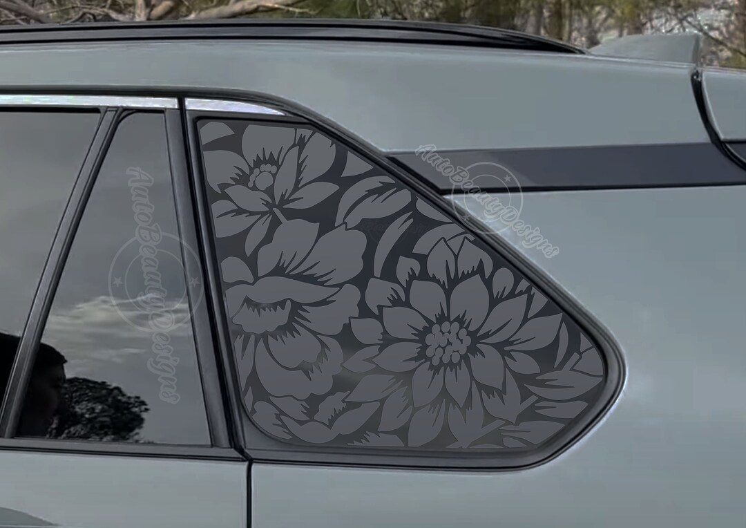 Fits 2019-2025 Toyota RAV4 Rear Side Window Floral Flowers Decal ...