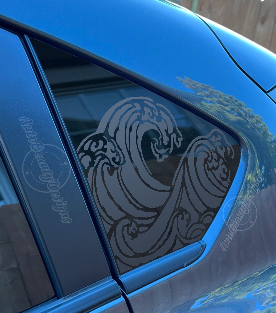 Fits 2018-2023 Subaru Crosstrek Rear Side Windows Waves Decal Sticker ...