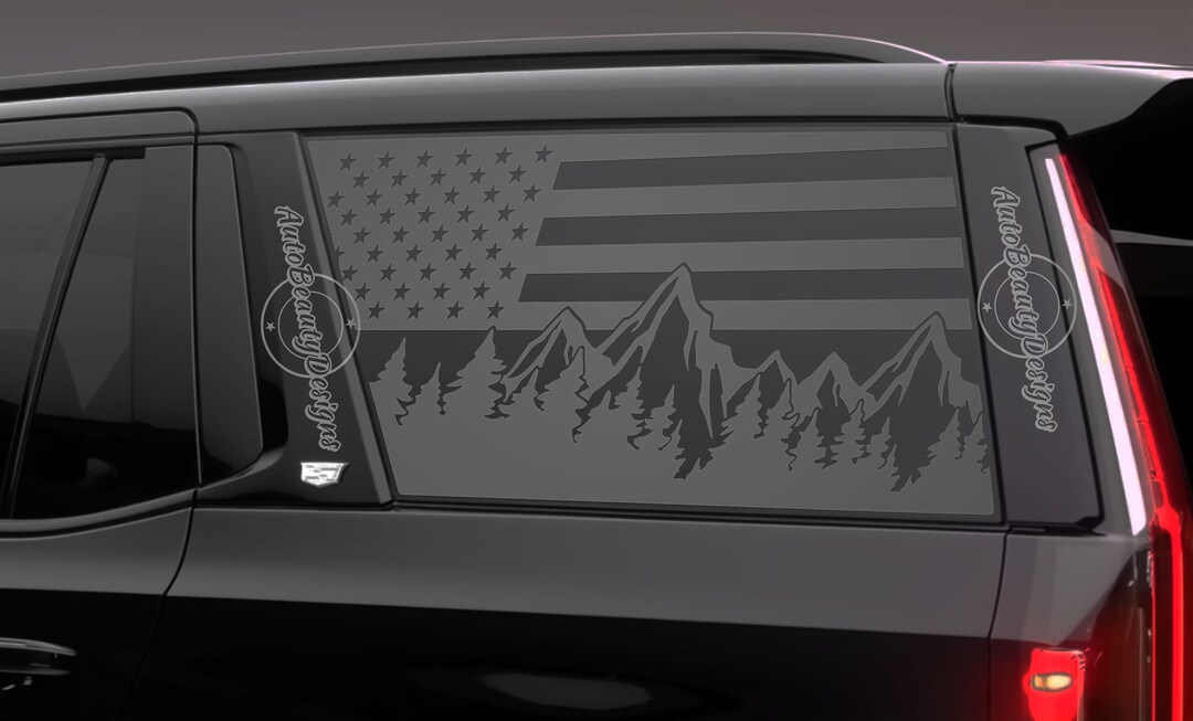 Fits 2021-2023 Cadillac Escalade Rear Side Windows American Flag ...
