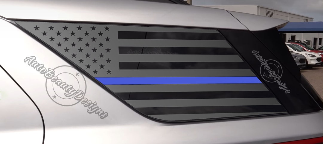 Fits 2020-2024 Ford Explorer Rear Side Windows American Flag Red Blue ...