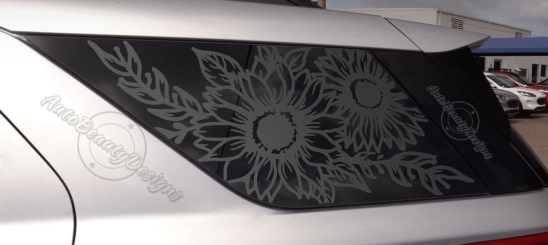 Fits 2020-2024 Ford Explorer Rear Side Windows Sunflowers Floral Decal ...