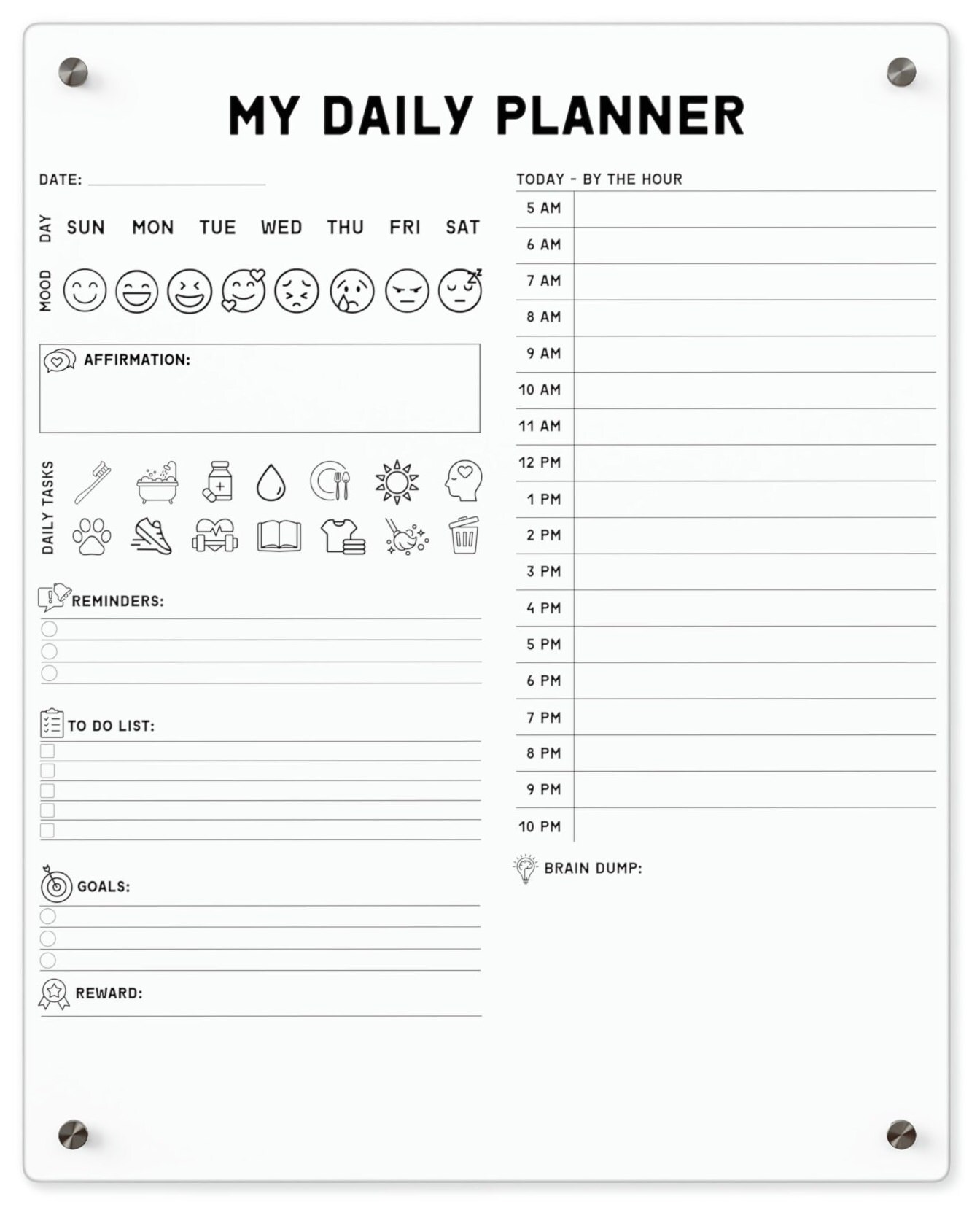 ADHD Planner Adult ADHD Daily Planner for ADHD Daily Schedule Command ...