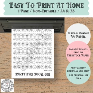 Book Challenge Tracker Printable Reading Journal Habit Tracker Book Log ...