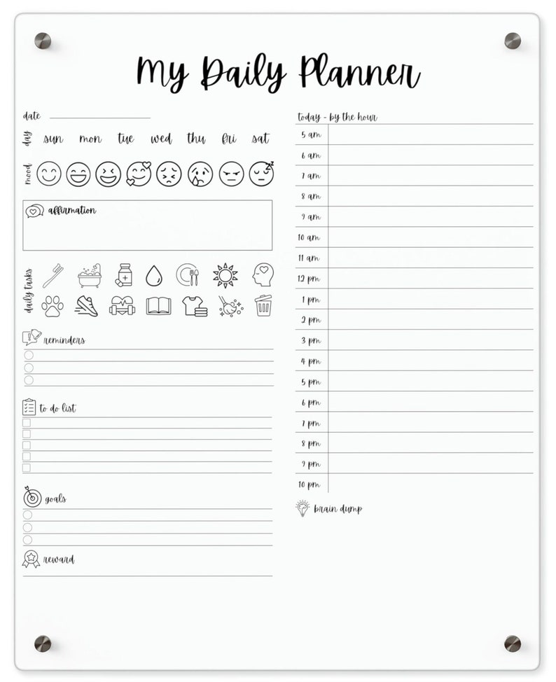 ADHD Planner Adult ADHD Daily Planner for ADHD Autism Planner Acrylic ...