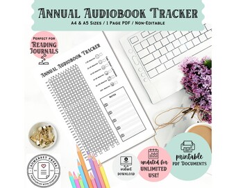 Book Challenge Tracker Printable Reading Journal Habit Tracker Book Log ...