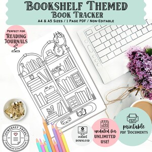 Bookshelf Book Tracker Printable A5 Planner Insert Book Log Reading ...