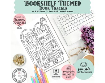 Bookshelf Book Tracker Printable A5 Planner Insert Book Log Reading ...