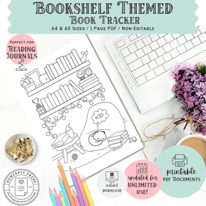 Bookshelf Book Tracker Printable A5 Planner Insert Book Log Reading ...